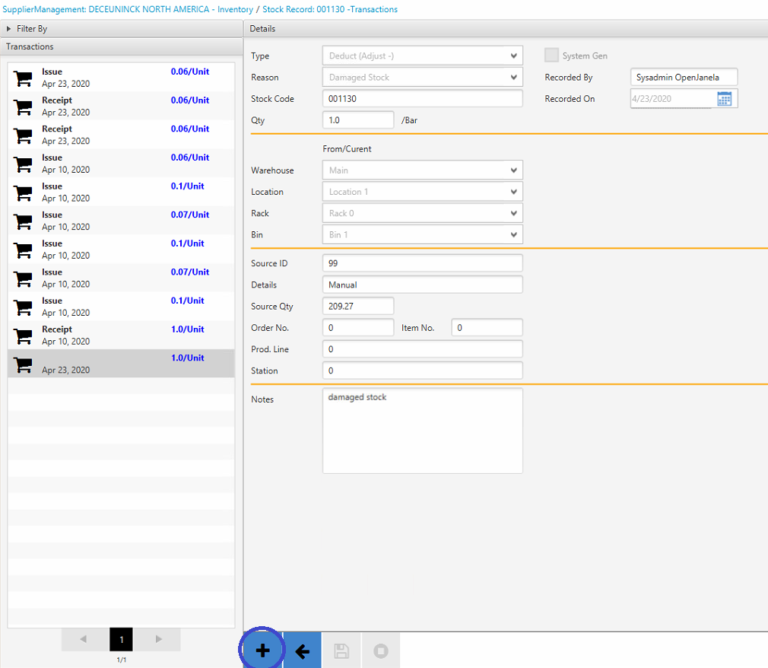 Stock Transactions - OpenJanela